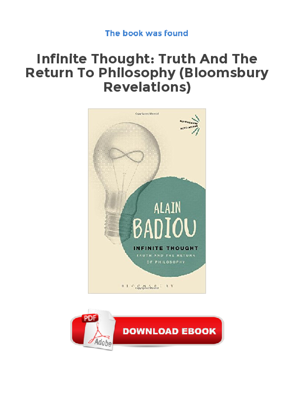 (PDF) Infinite thought: truth and the return to philosophy