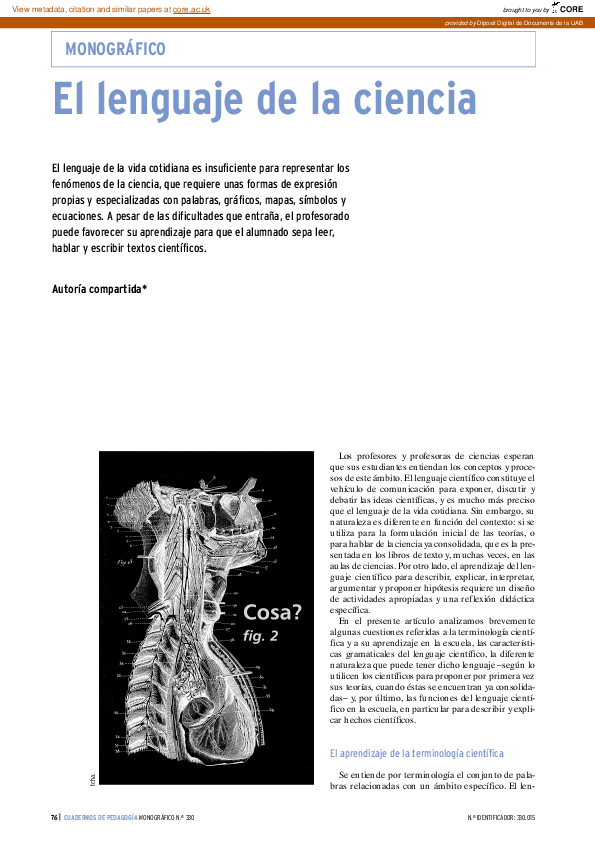 (PDF) El lenguaje de la ciencia