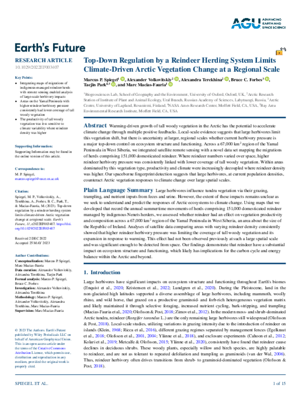 (PDF) Top-Down Regulation by a Reindeer Herding System Limits Climate ...