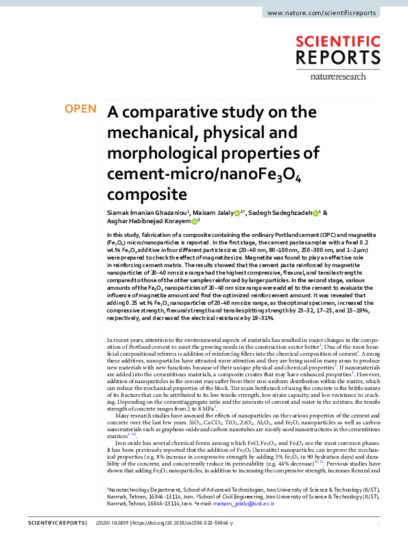 (PDF) Magnetite-Enhanced Cement Properties Study