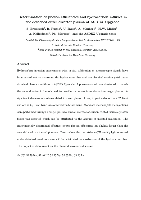 (PDF) Determination of photon efficiencies and hydrocarbon influxes in ...