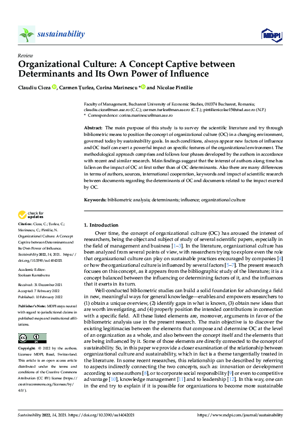 (PDF) Organizational Culture: A Concept Captive between Determinants ...