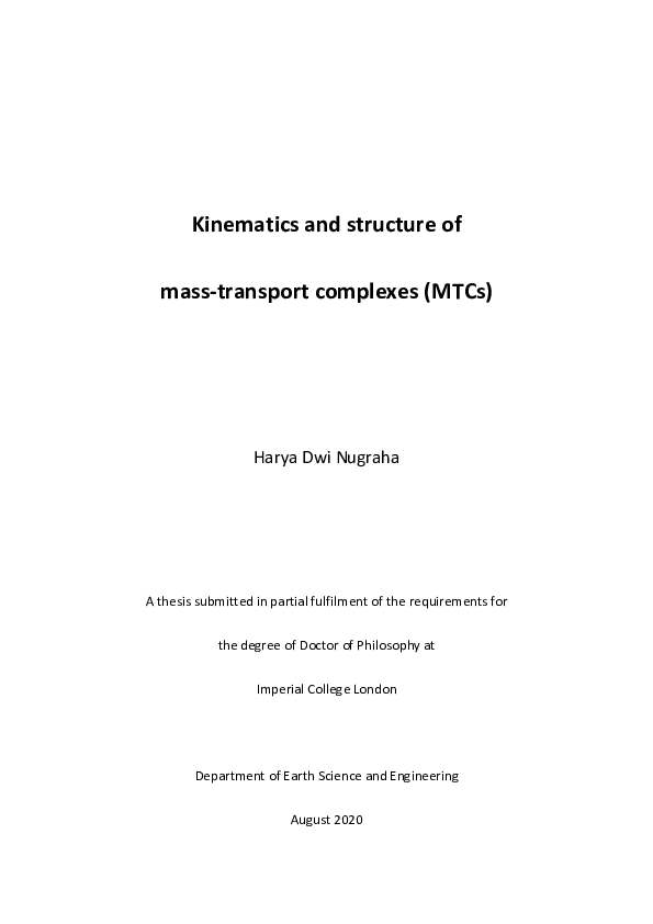 (PDF) Kinematics and structure of mass-transport complexes (MTCs)