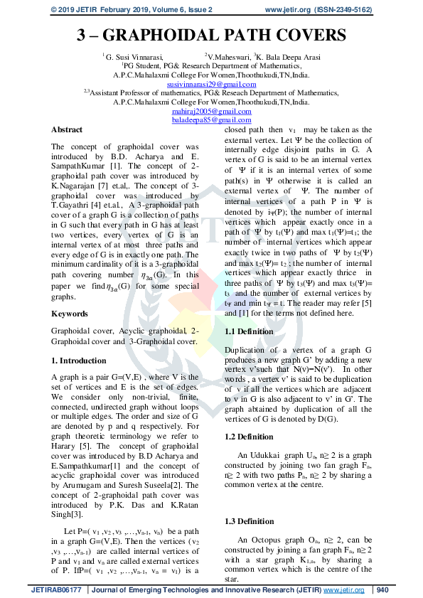 (PDF) 3 -GRAPHOIDAL PATH COVERS