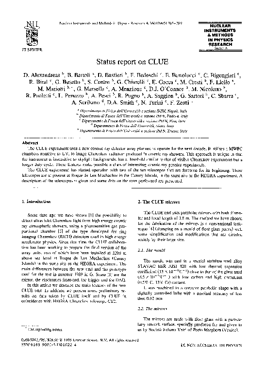 (PDF) Status report on CLUE
