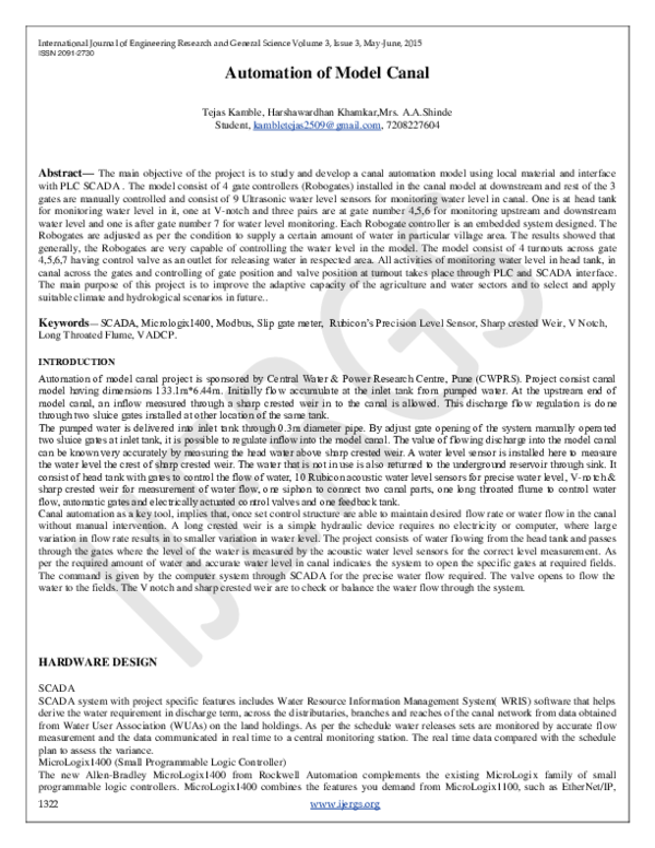 (PDF) Automation of Model Canal