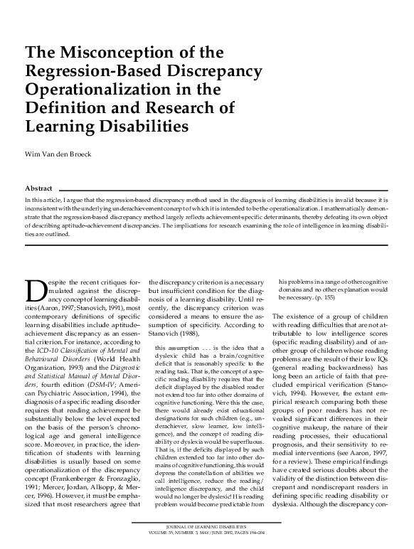 (PDF) The Misconception of the Regression-Based Discrepancy ...