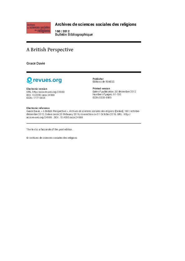 (PDF) A British Perspective