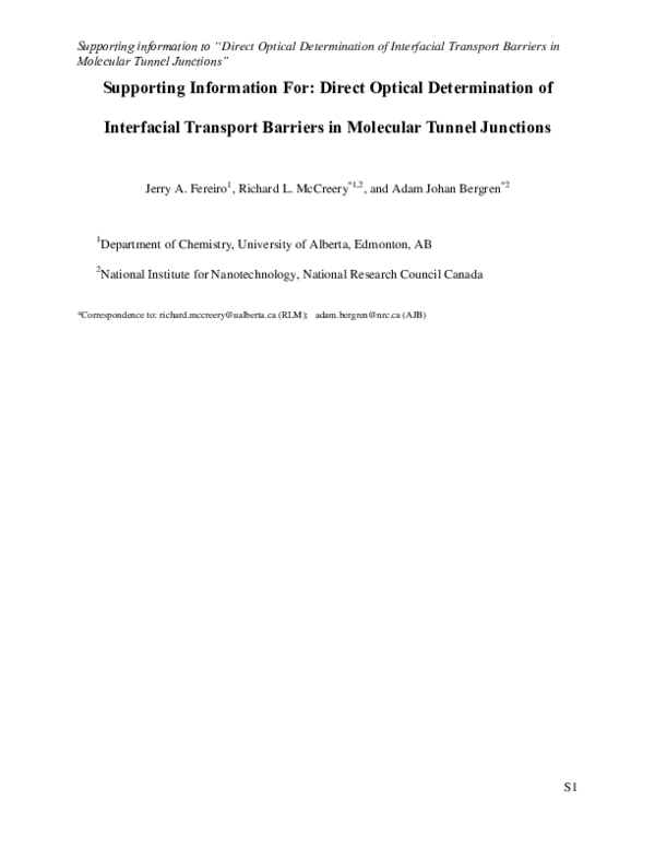 (PDF) Direct Optical Determination of Interfacial Transport Barriers in ...