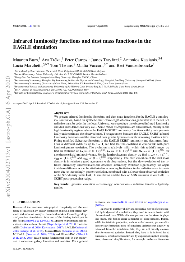 (PDF) Infrared luminosity functions and dust mass functions in the ...