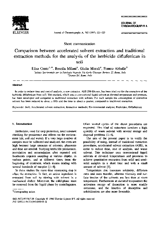 (PDF) Comparison between accelerated solvent extraction and traditional extraction methods for ...