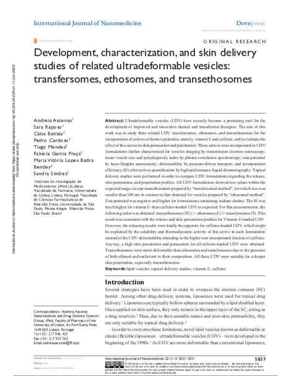 (PDF) Development, characterization, and skin delivery studies of ...