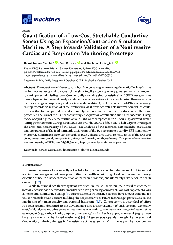 (PDF) Quantification of a Low-Cost Stretchable Conductive Sensor Using ...
