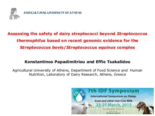 Pdf Assessing The Safety Of Dairy Streptococci Beyond Streptococcus Thermophilus Based On