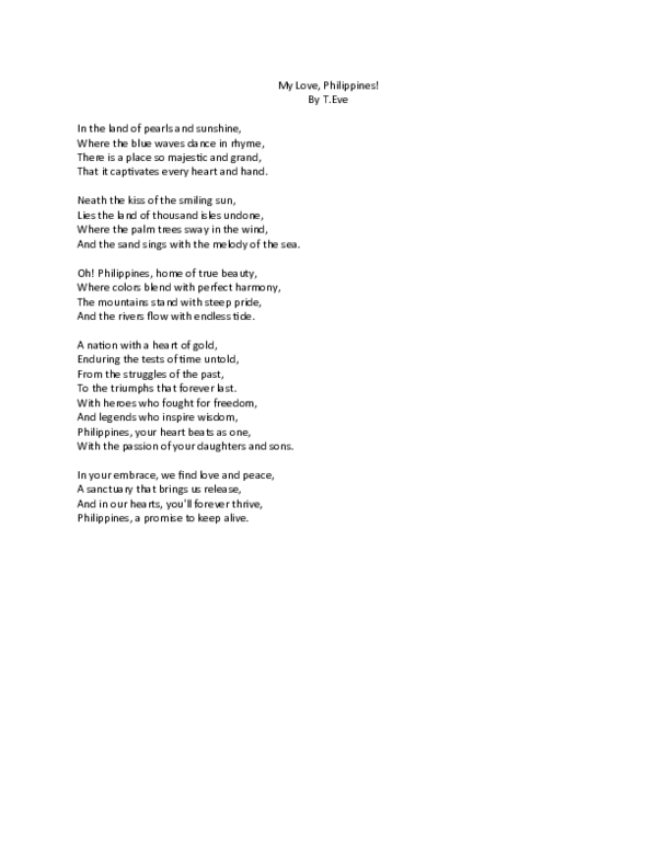 (DOC) My Love, Philippines(poem)
