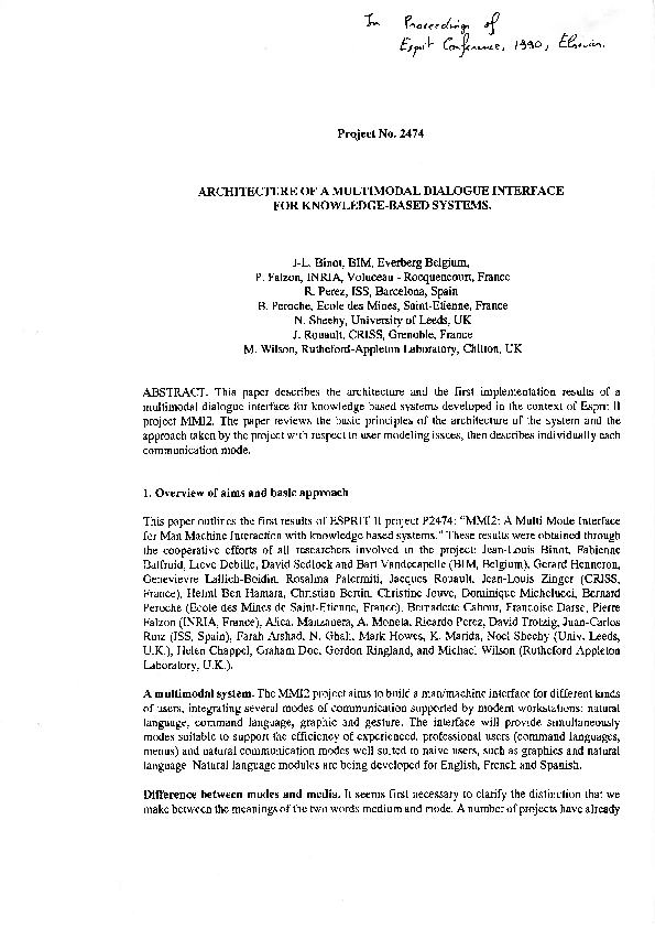 (PDF) Architecture of a Multimodal Dialogue Interface for Knowledge-Based Systems | Jean-Louis ...