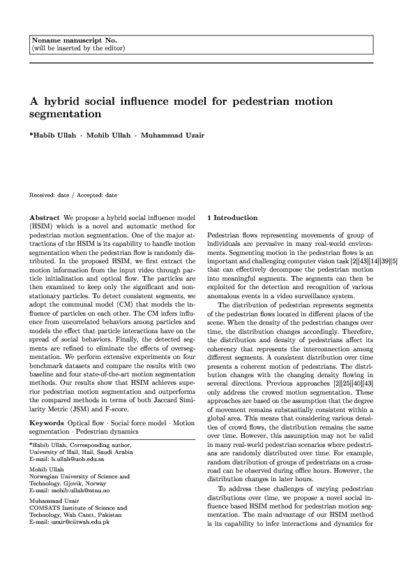 (PDF) A hybrid social influence model for pedestrian motion segmentation