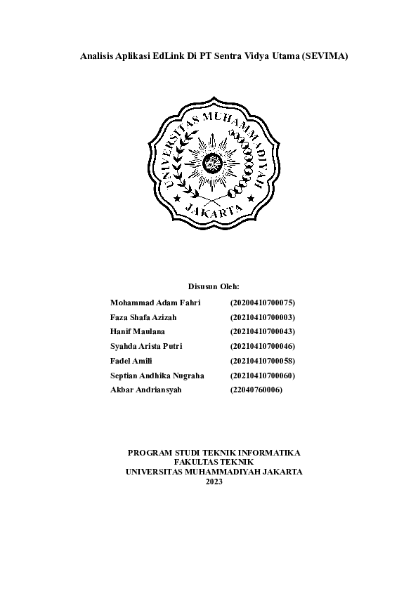 (DOC) Analisis Aplikasi EdLink SEVIMA