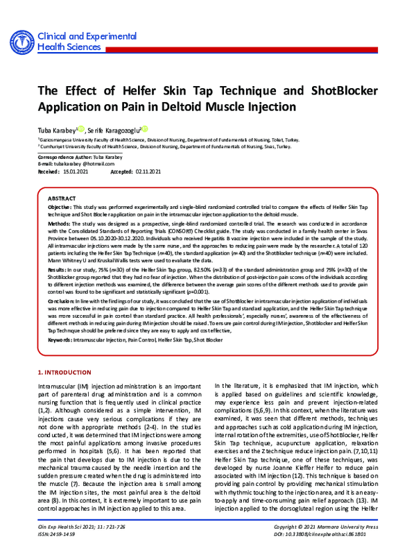 (PDF) The Effect of Helfer Skin Tap Technique and ShotBlocker ...