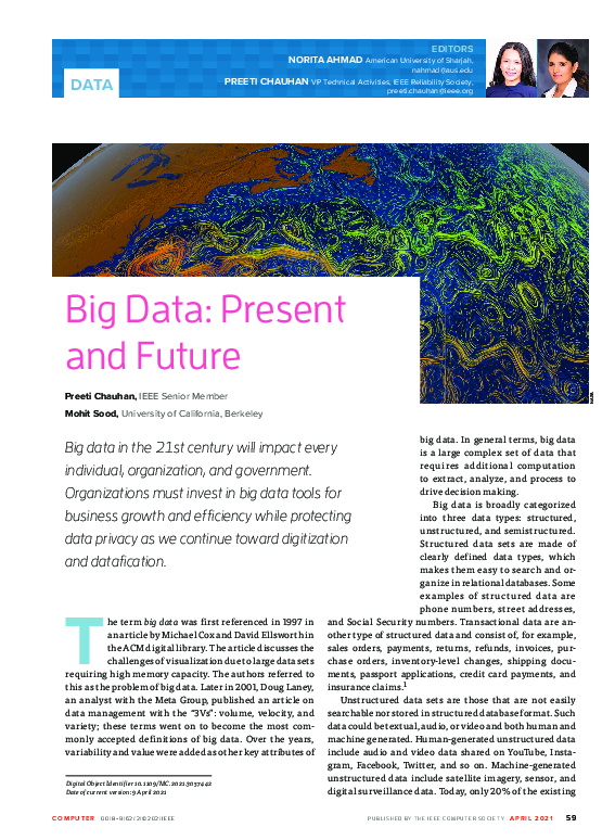 (PDF) Big Data: Present and Future