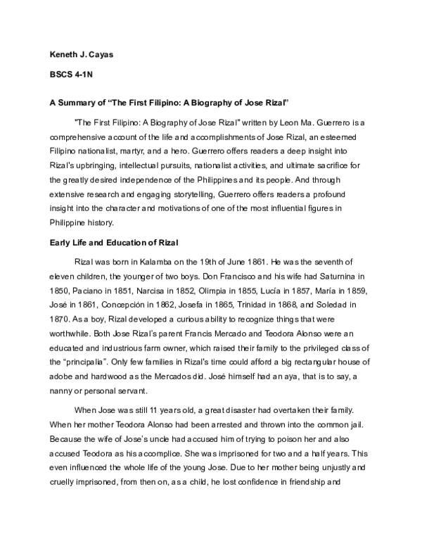 (PDF) "The First Filipino: A Biography of Jose Rizal"
