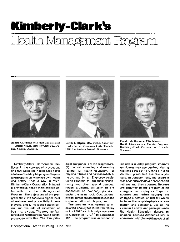 (PDF) Kimberly-Clark's: Health Management Program