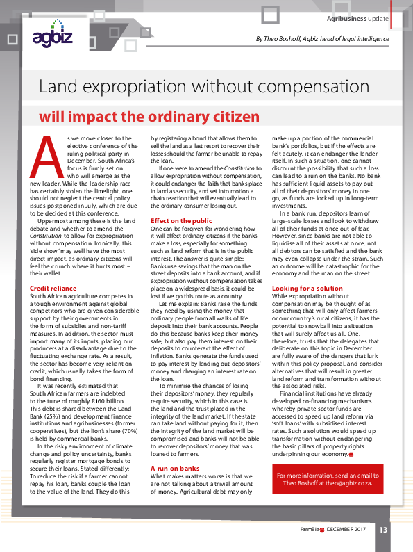 (PDF) Land expropriation without compensation
