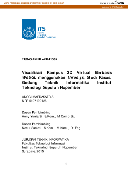 (PDF) Visualisasi Kampus 3D Virtual Berbasis WebGL menggunakan three.js, Studi Kasus: Gedung ...