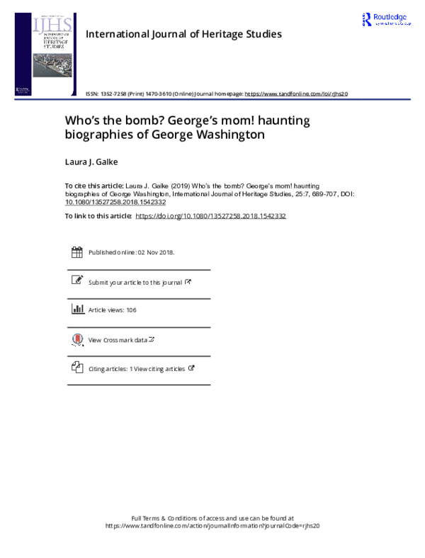 (PDF) Who’s the bomb? George’s mom! haunting biographies of George ...