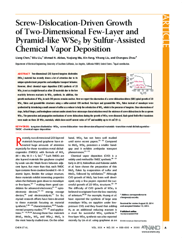 (PDF) Screw Dislocation-Driven Growth of Two-Dimensional Nanoplates ...