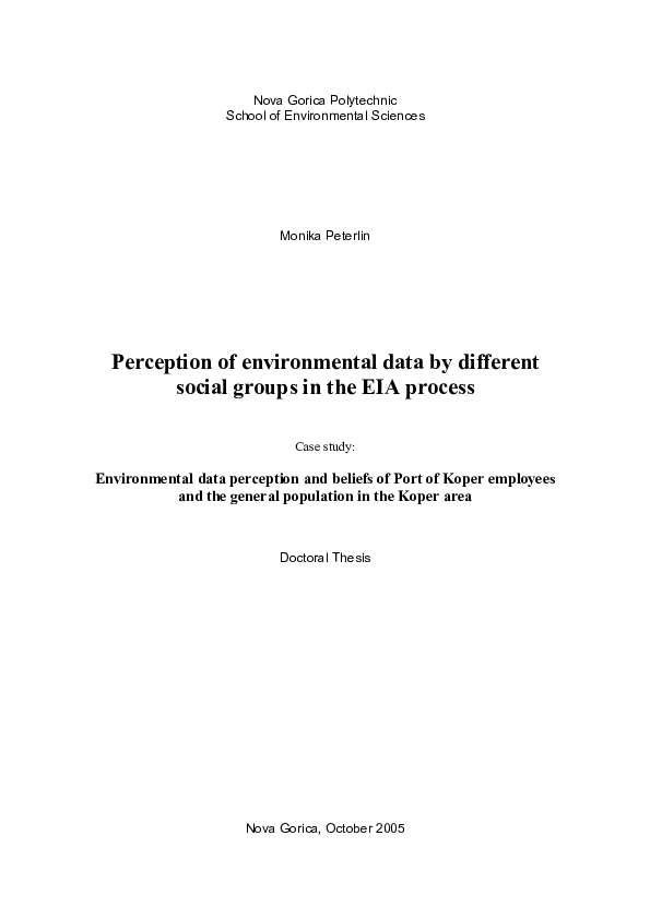 (PDF) Perception of environmental data by different social groups in ...