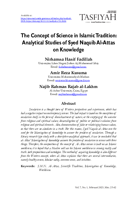 (PDF) The Concept of Science in Islamic Tradition: Analytical Studies ...