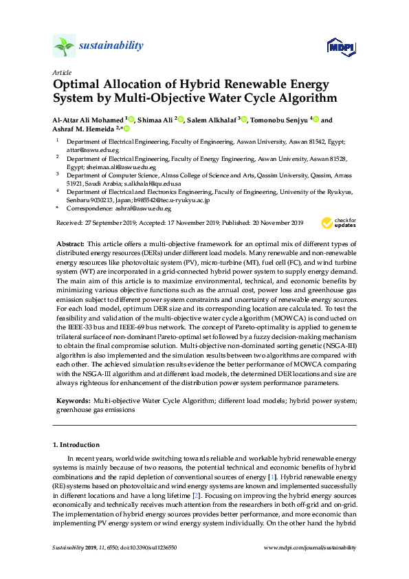 (PDF) Optimal Allocation of Hybrid Renewable Energy System by Multi ...