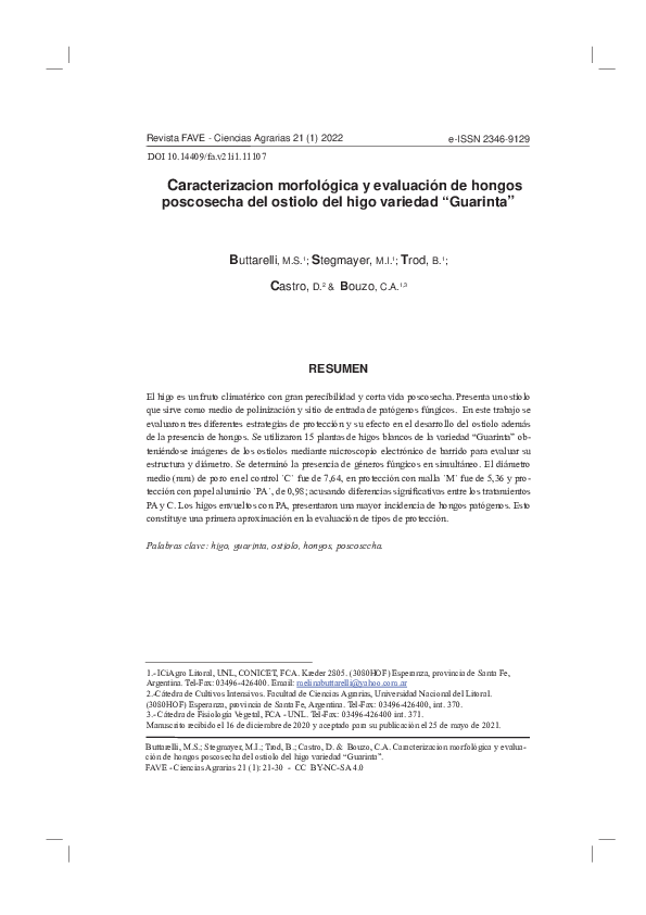 (PDF) Caracterizacion morfológica y evaluación de hongos poscosecha del ...