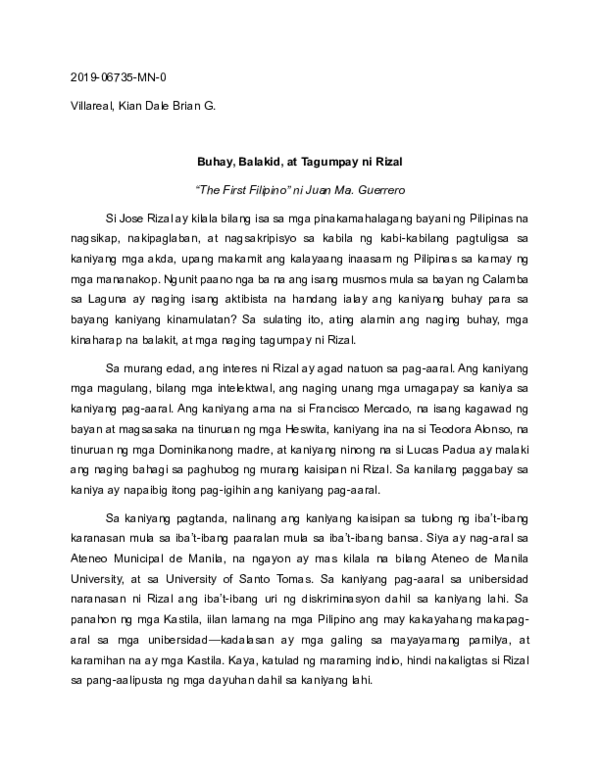 (PDF) The First Filipino A Biography of Rizal