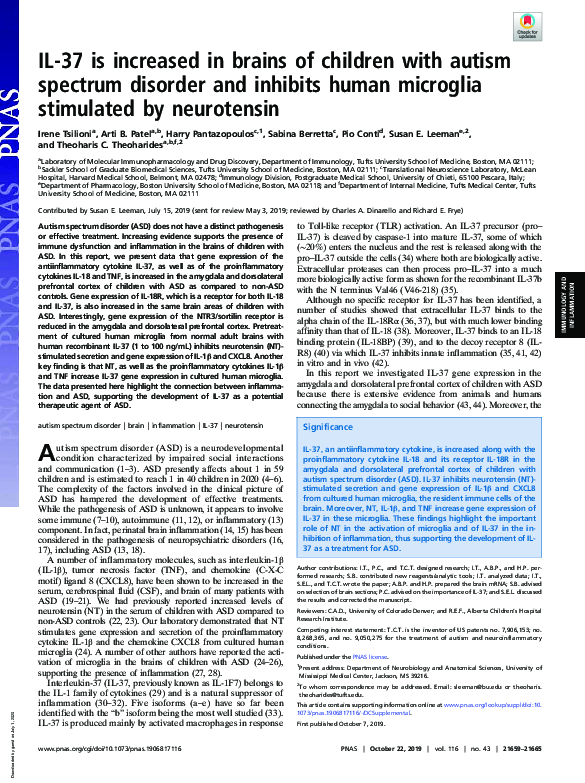 (PDF) IL-37 Role in Autism and Microglial Inhibition