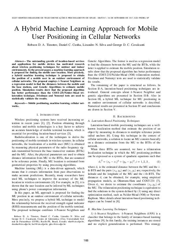 (PDF) A Hybrid Machine Learning Approach for Mobile User Positioning in ...