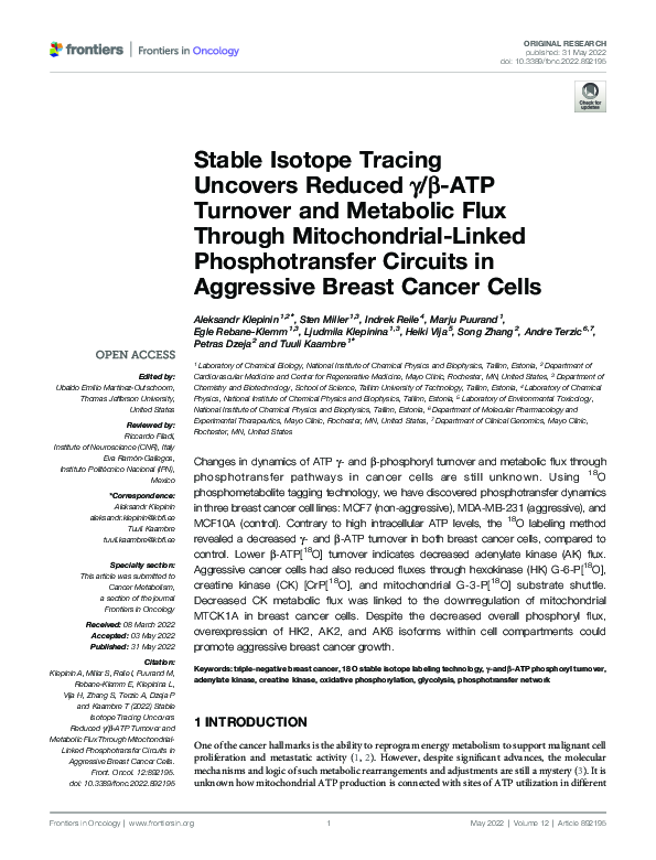 (PDF) Stable Isotope Tracing Uncovers Reduced γ/β-ATP Turnover and ...