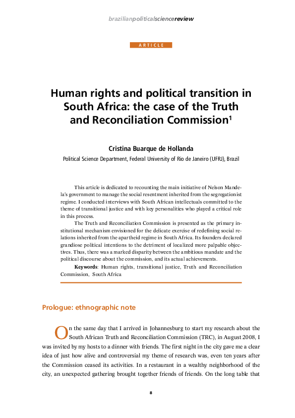 (PDF) Human rights and political transition in South Africa: the case ...