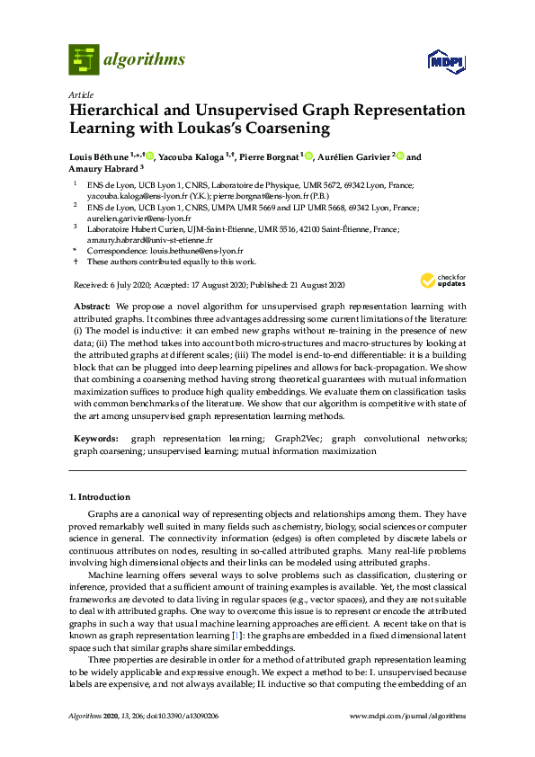 (PDF) Hierarchical and Unsupervised Graph Representation Learning with ...