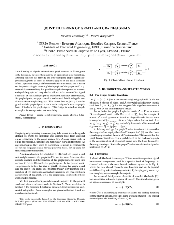 (PDF) Joint filtering of graph and graph-signals