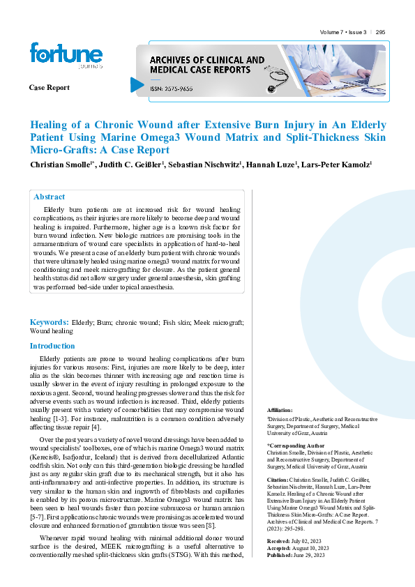 (PDF) Healing of a Chronic Wound after Extensive Burn Injury in An ...
