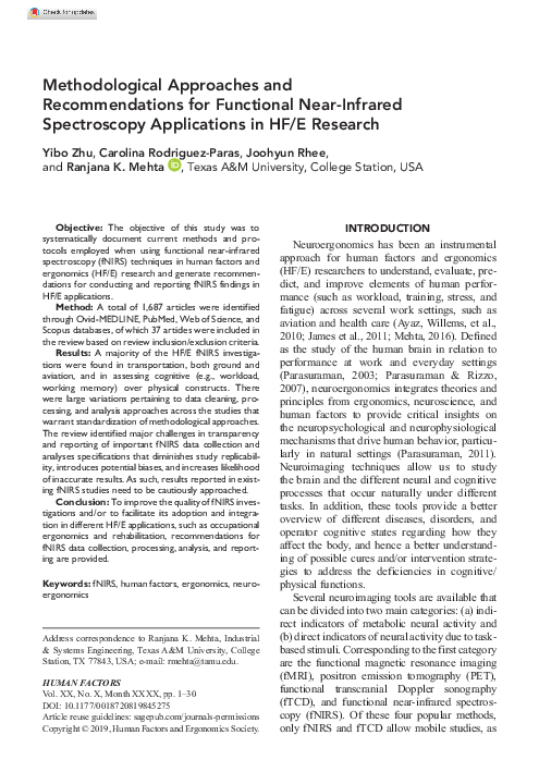 (PDF) Methodological Approaches and Recommendations for Functional Near-Infrared Spectroscopy ...