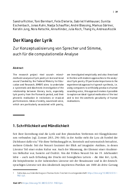 (PDF) Der Klang der Lyrik