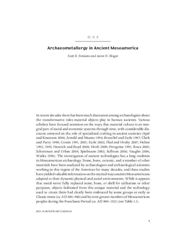 (PDF) Archaeometallurgy in Ancient Mesoamerica: Current Approaches and ...