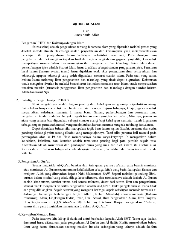 (DOC) ARTIKEL AL ISLAM ETIKA PENGEMBANGAN & PENERAPAN IPTEKS DALAM ... (DOC) ARTIKEL AL ISLAM ETIKA PENGEMBANGAN & PENERAPAN IPTEKS DALAM ...