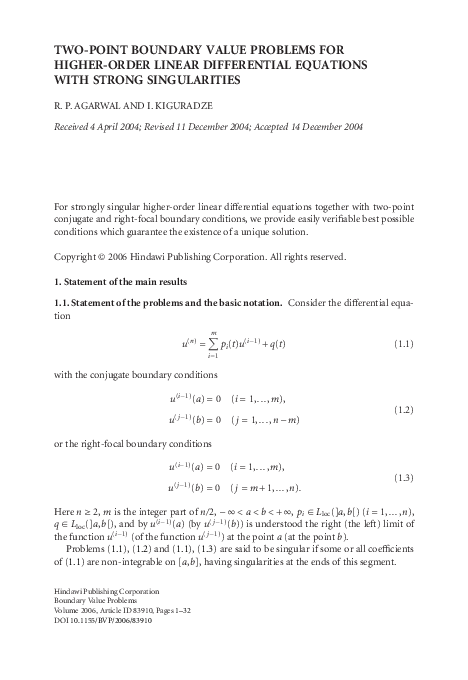 (PDF) Boundary Value Problems