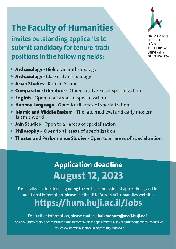 (PDF) Tenure-track position in Korean Studies at the Hebrew University ...