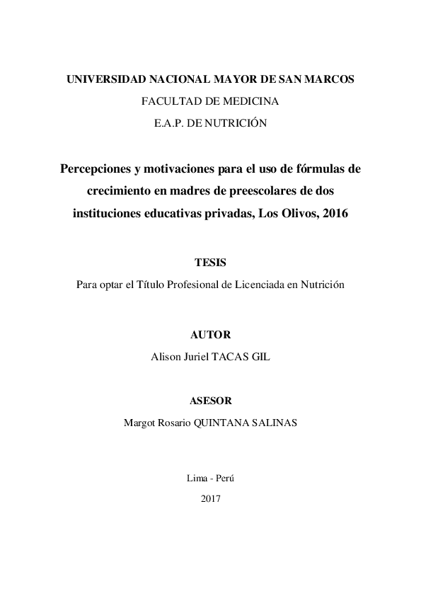 (PDF) Universidad Nacional Mayor De San Marcos Facultad De Medicina