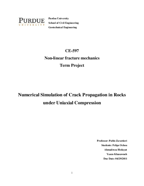 Pdf Numerical Simulation Of Crack Propagation In Rock By Particle